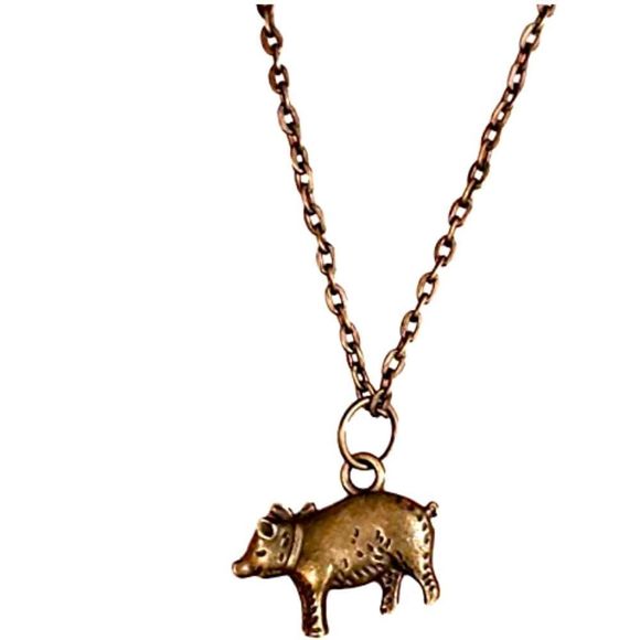 Jewelry | New Preciouslittle Pig Pigletwith Bow Antique Finish Pendant ...